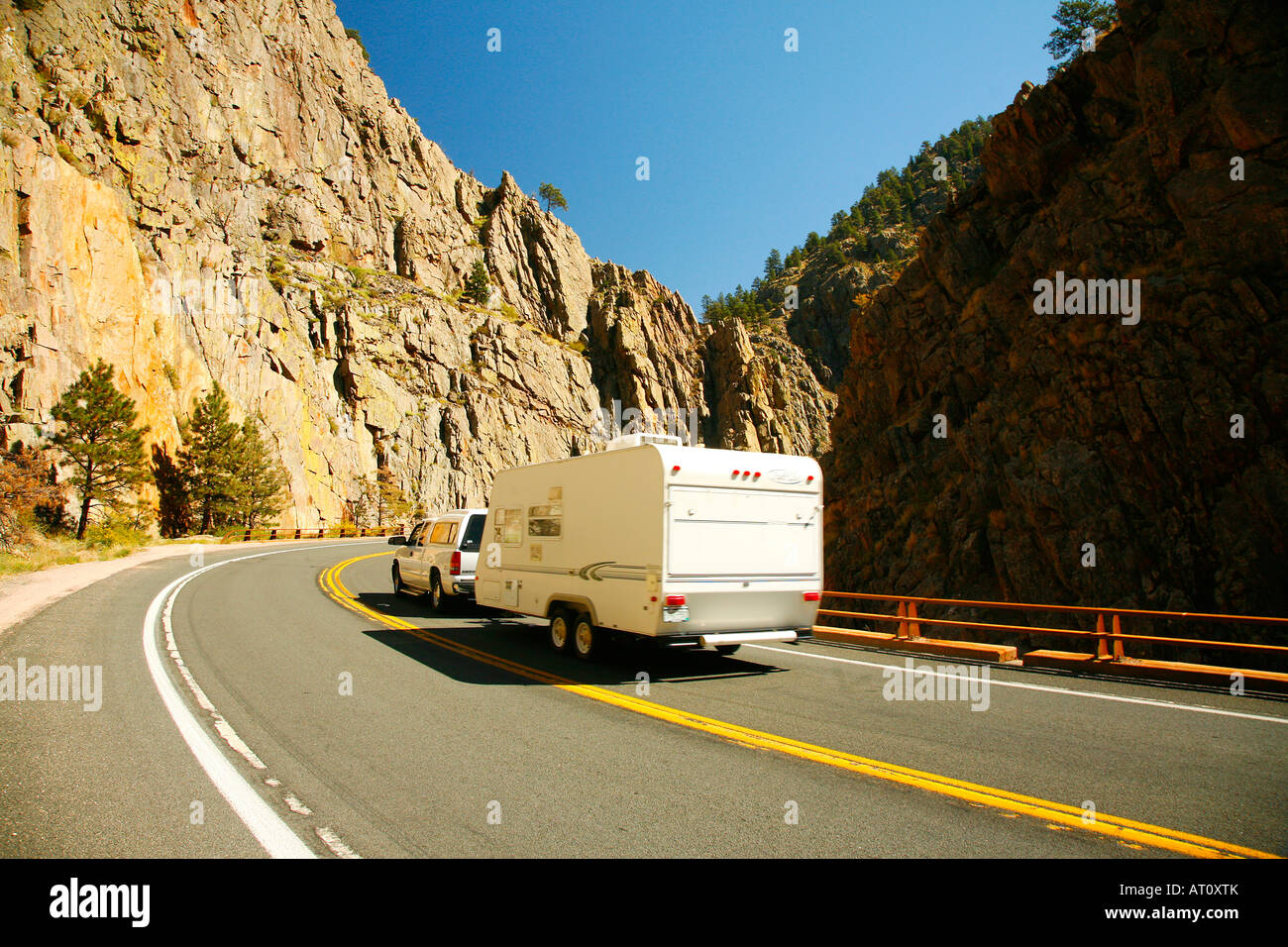 Higway 34 through Roosevelt National Forest, Colorado Stock Photo - Alamy