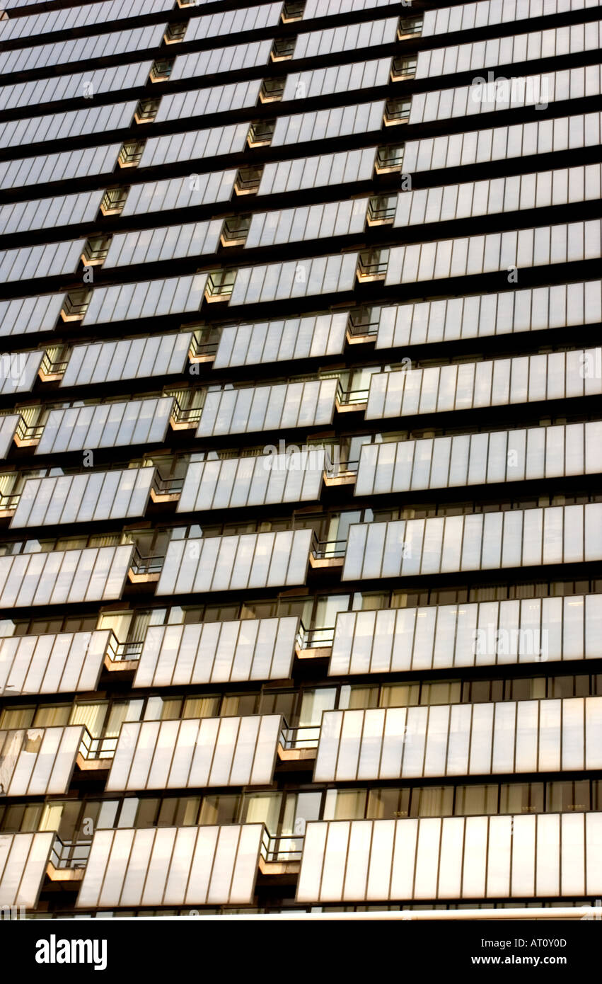 Morning sun reflecting off of office windows Stock Photo - Alamy