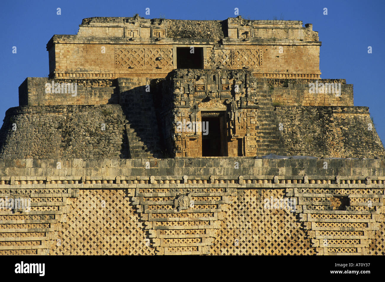 Pyramid of Uxmal Mexico Mayan art Stock Photo - Alamy