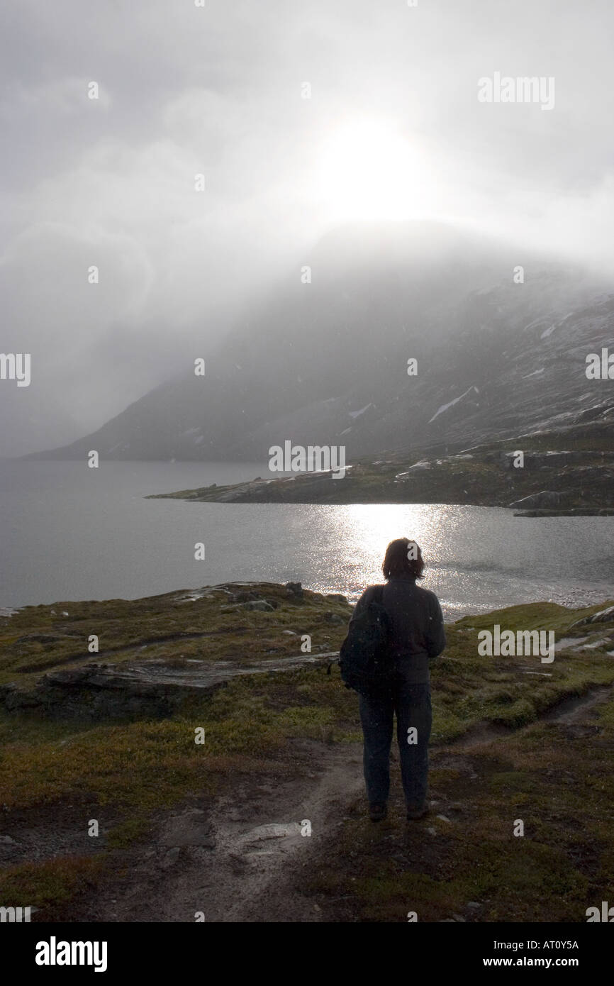 Silhouette person looking out across hi-res stock photography and ...