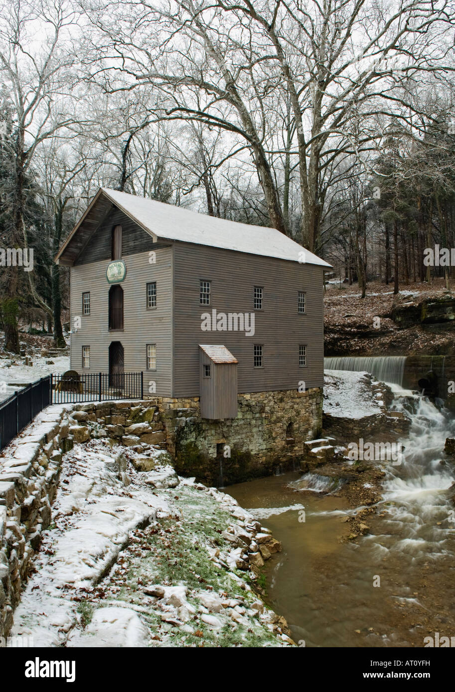 Grist mill in winter snow hi-res stock photography and images - Alamy