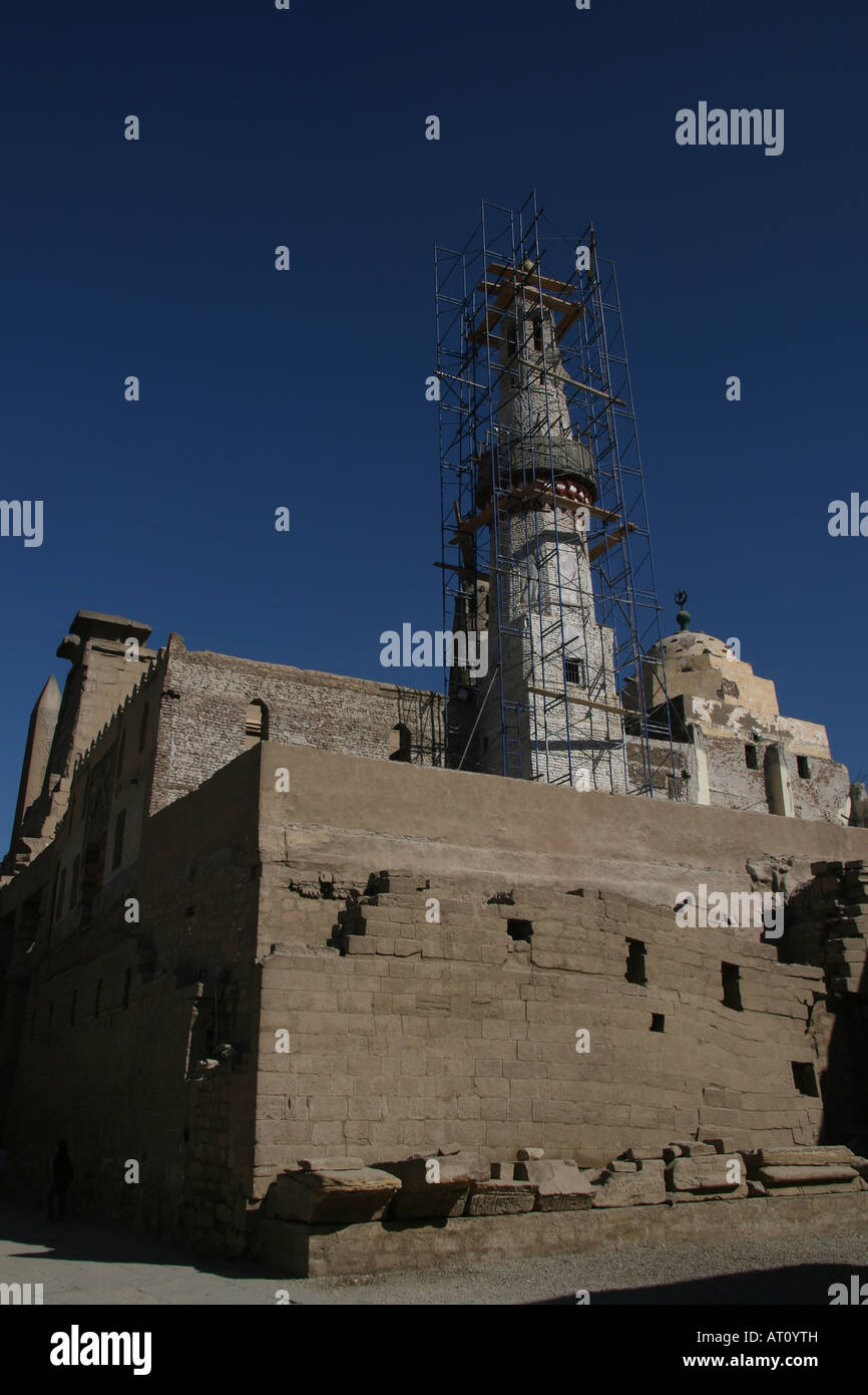 The Abu Haggag mosque at luxor temple being restored Stock Photo - Alamy