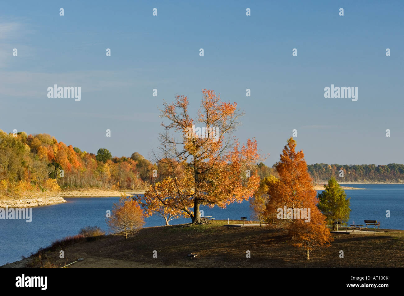 Autumn Color on Barren River Lake Barren County Kentucky Stock Photo ...