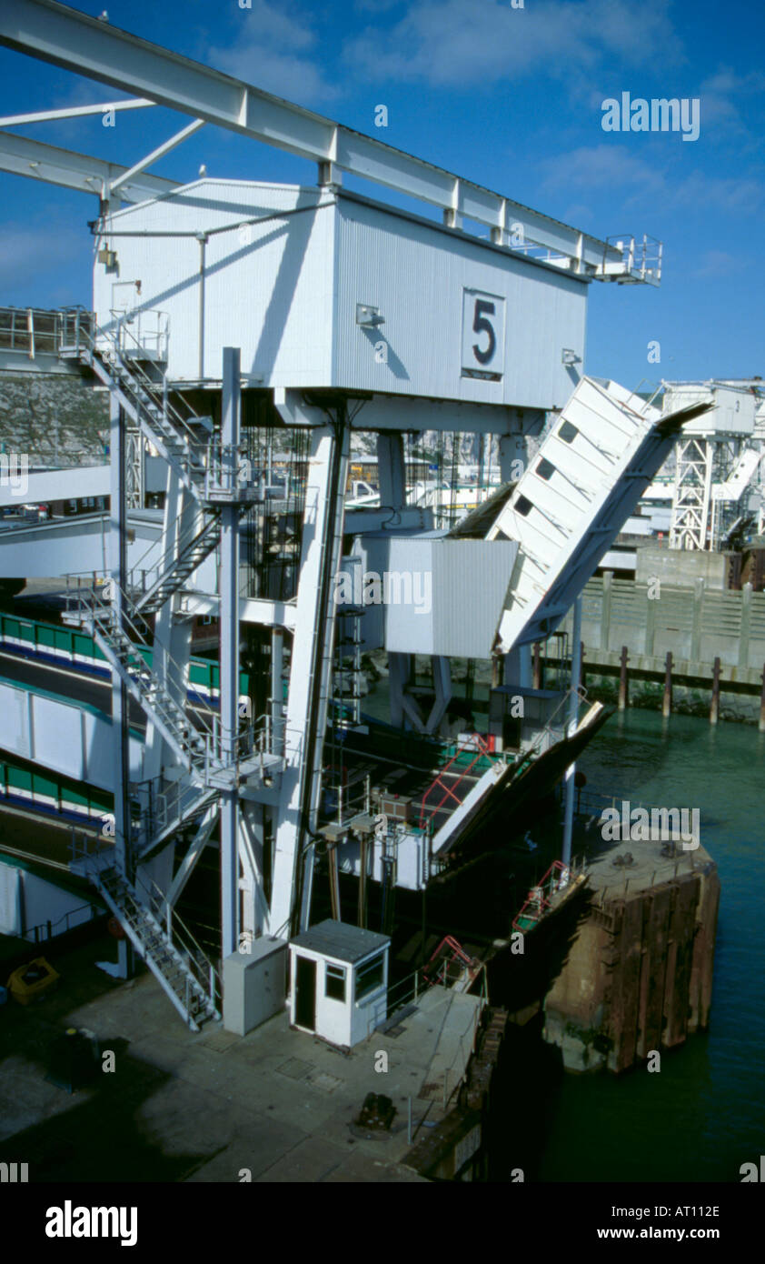Multi-level car ferry boarding gate, Port of Dover, Kent, England, UK ...