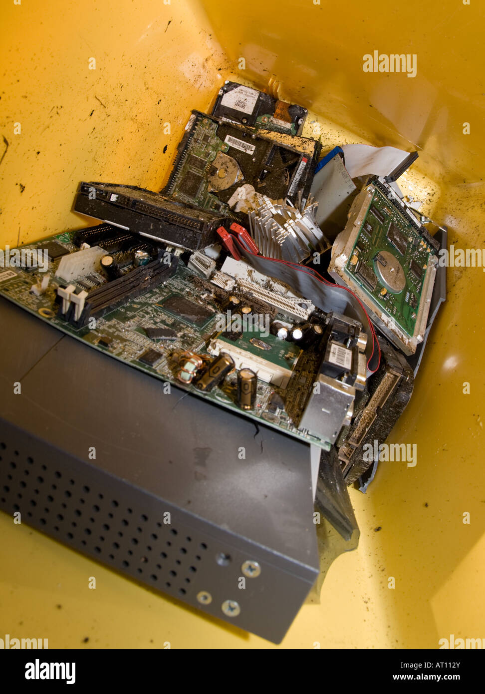 Broken circuit boards and components from the IT world Stock Photo - Alamy