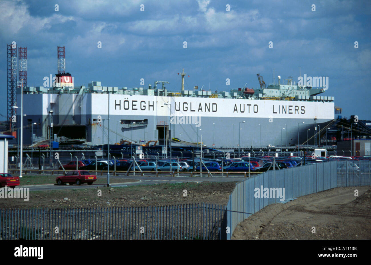 New cars being unloaded from a ship at Port of Tyne Car Terminal ...