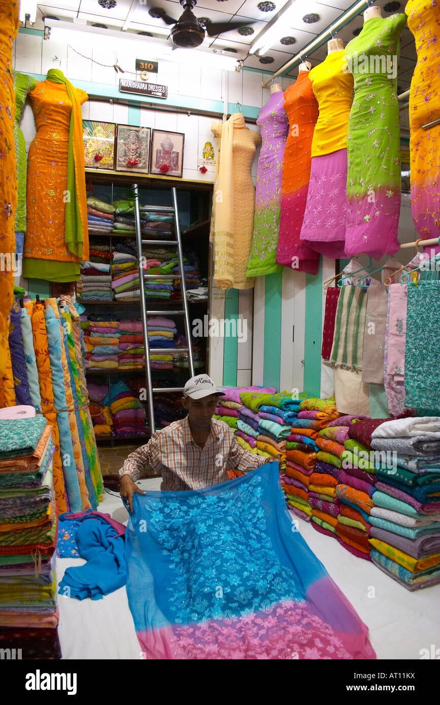 textiles shop in India Stock Photo - Alamy