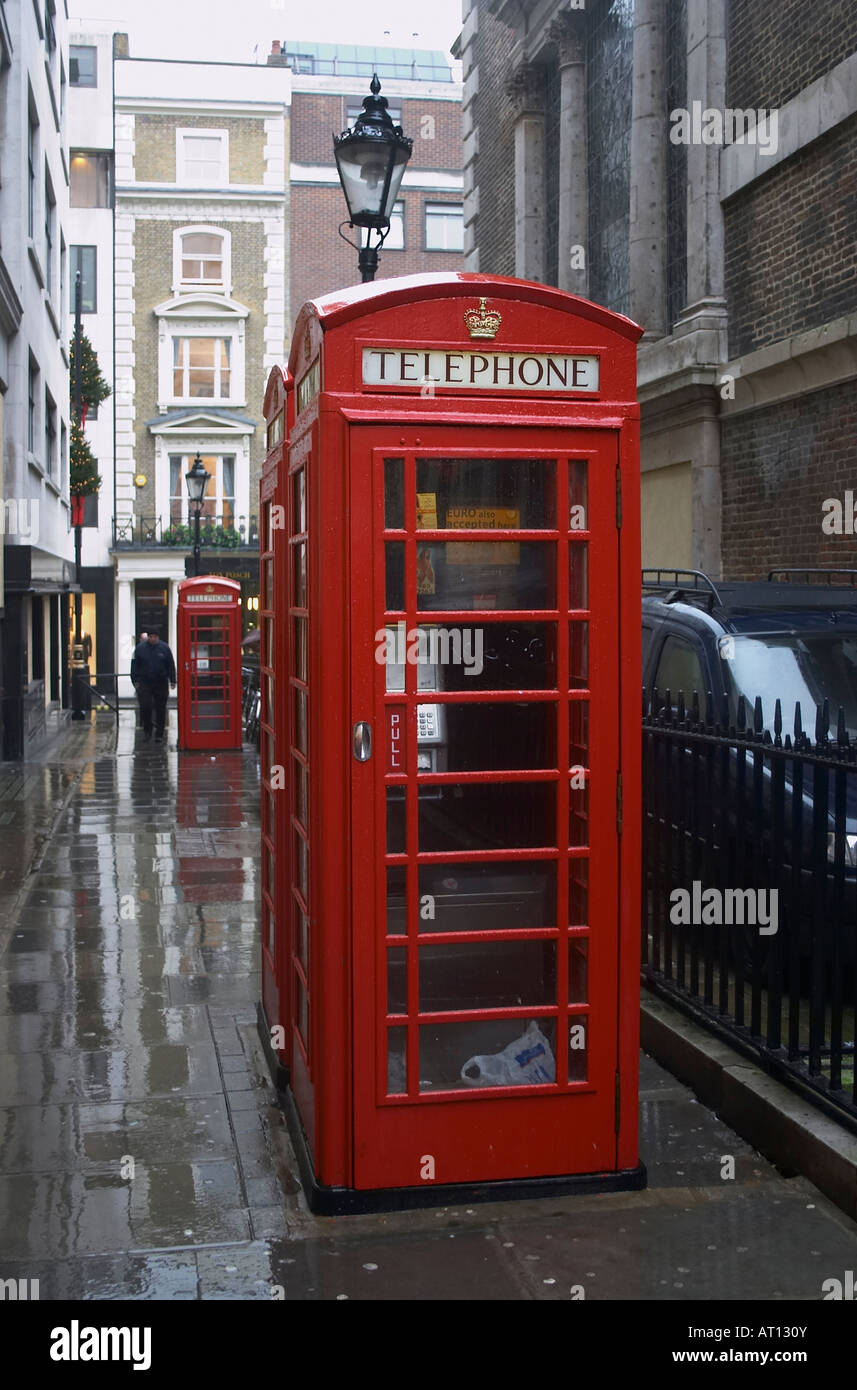 red phone booth in London Stock Photo - Alamy