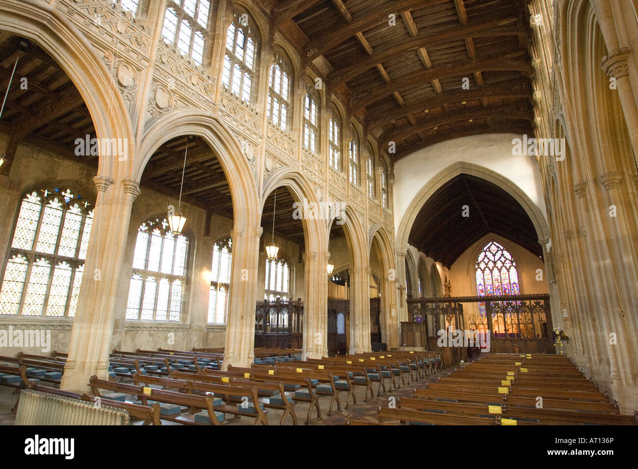 interior of Church of St Peter & St Paul in Lavenham, Suffolk, UK Stock ...