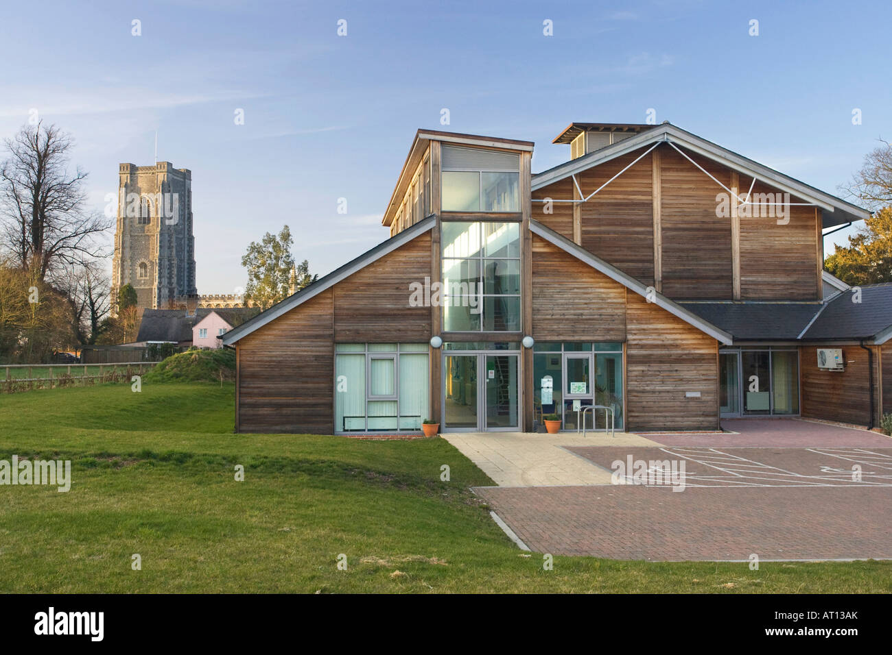 the new village hall and library in Lavenham, Suffolk, UK Stock Photo ...