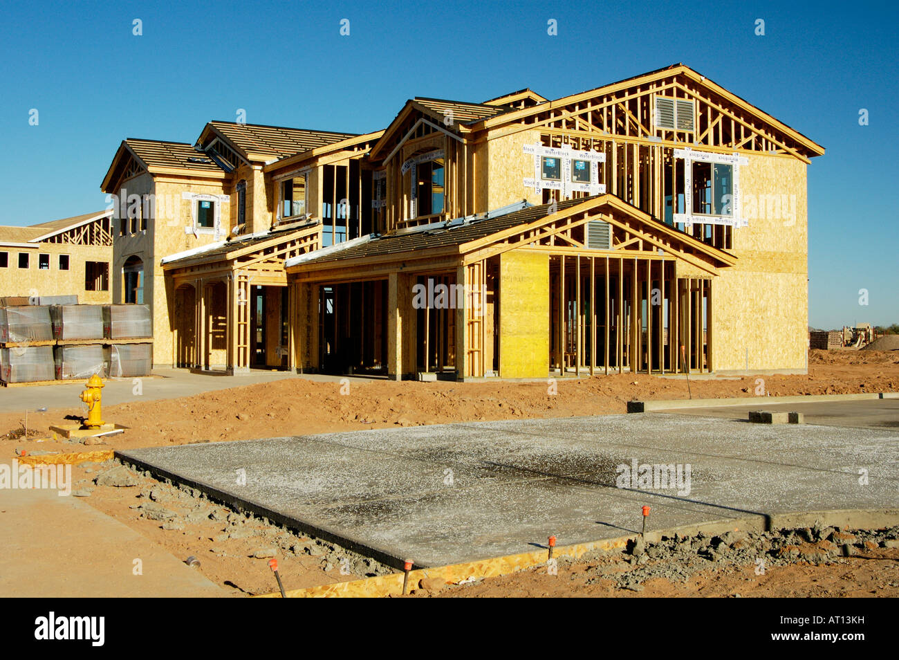 Details of new home construction in a new residential development in ...