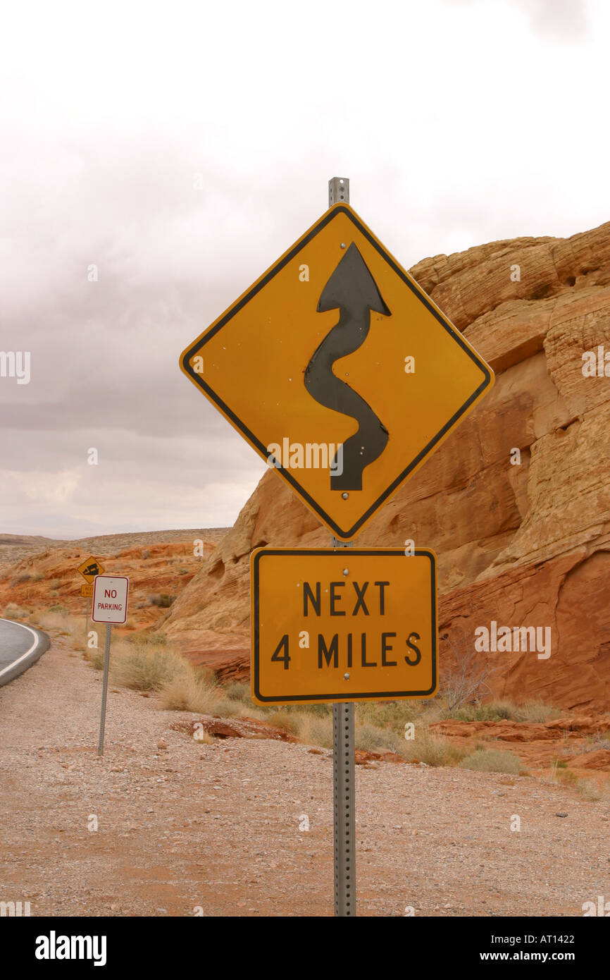 Road sign Valley of Fire Stock Photo - Alamy