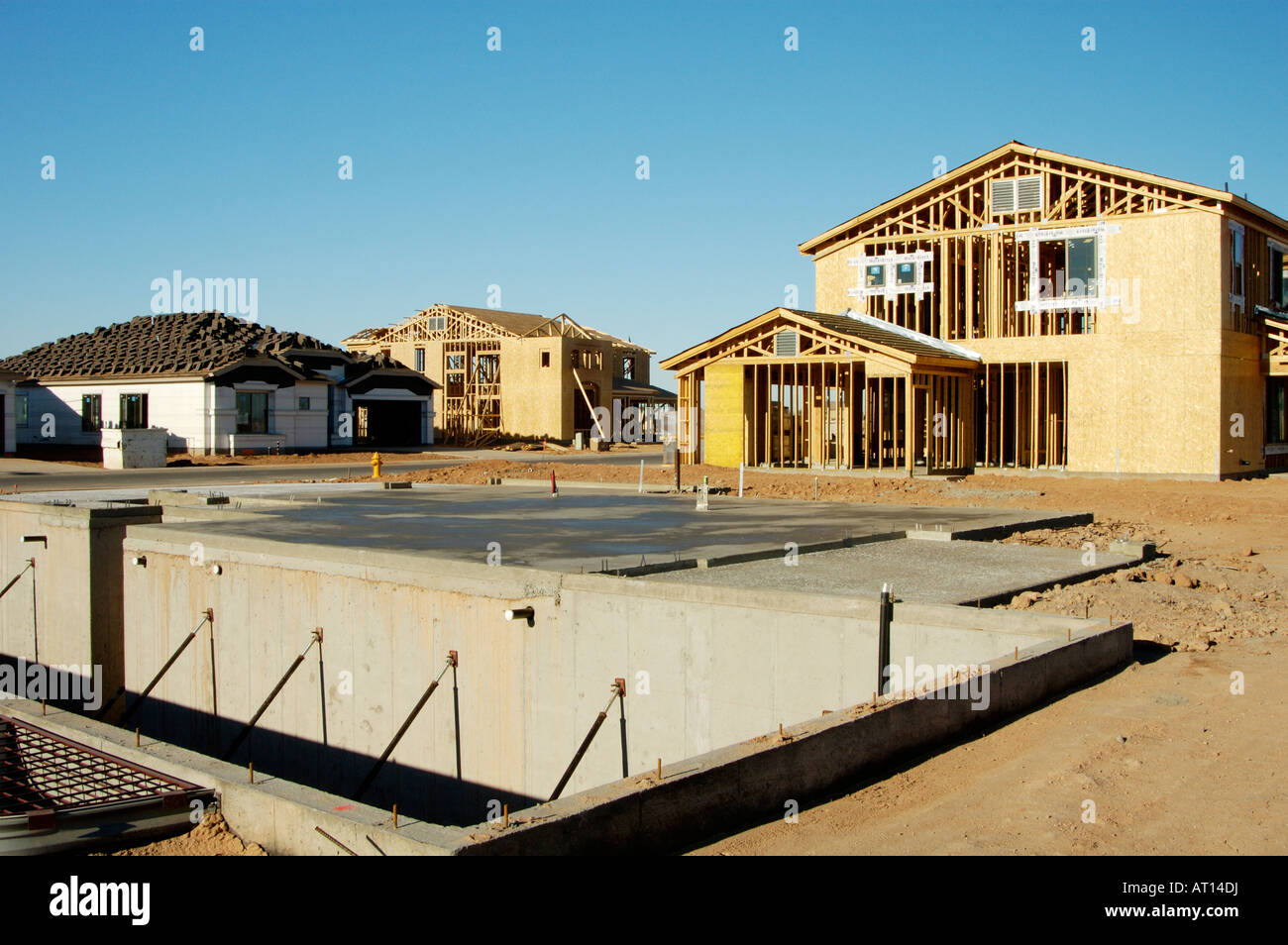 Details of new home construction in a new residential development in ...