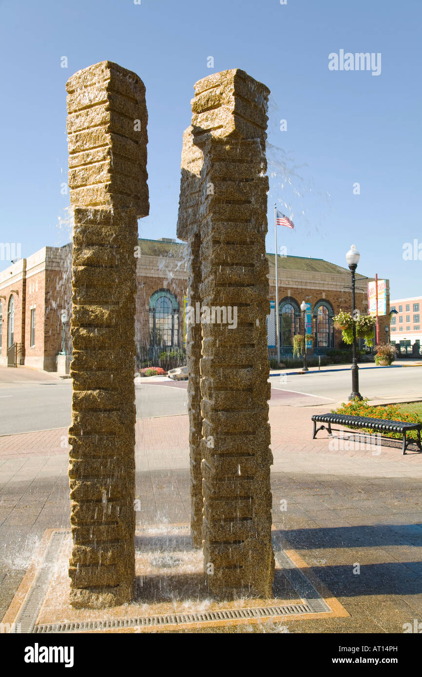 ILLINOIS Aurora Swimming Stones installation moving towers of stone ...