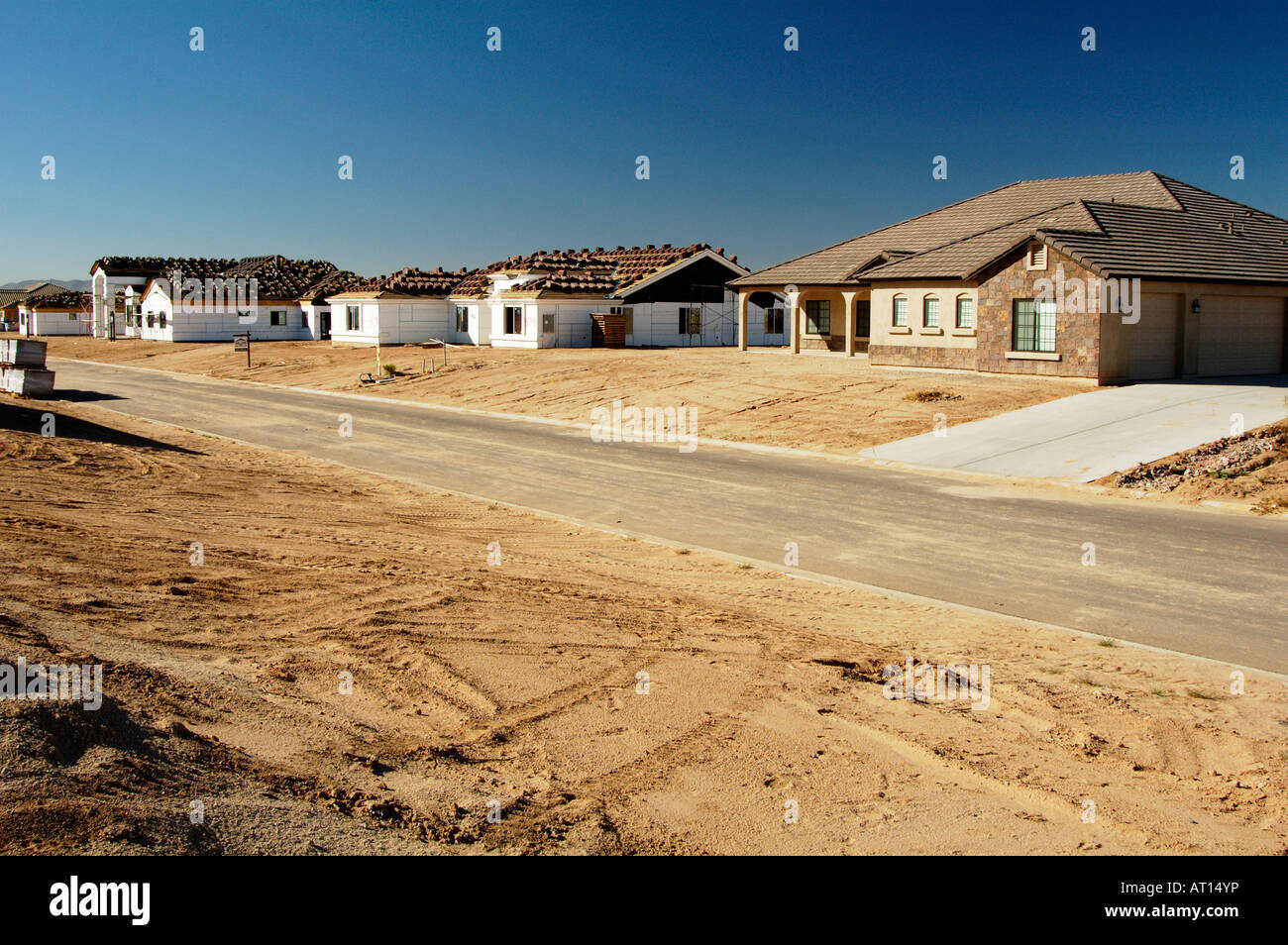 New home construction in a new residential development in Arizona Stock ...