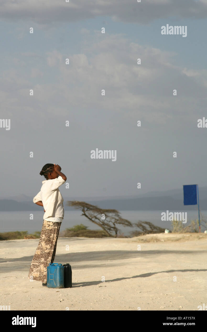 Young Ethiopian girl looking off into the distance Stock Photo - Alamy
