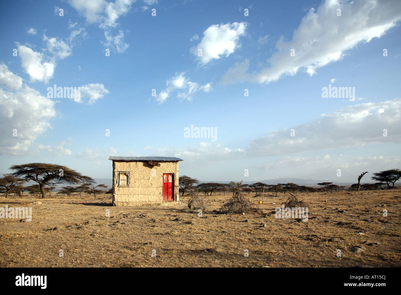 Small home with red door in remote rural Ethiopia Stock Photo - Alamy
