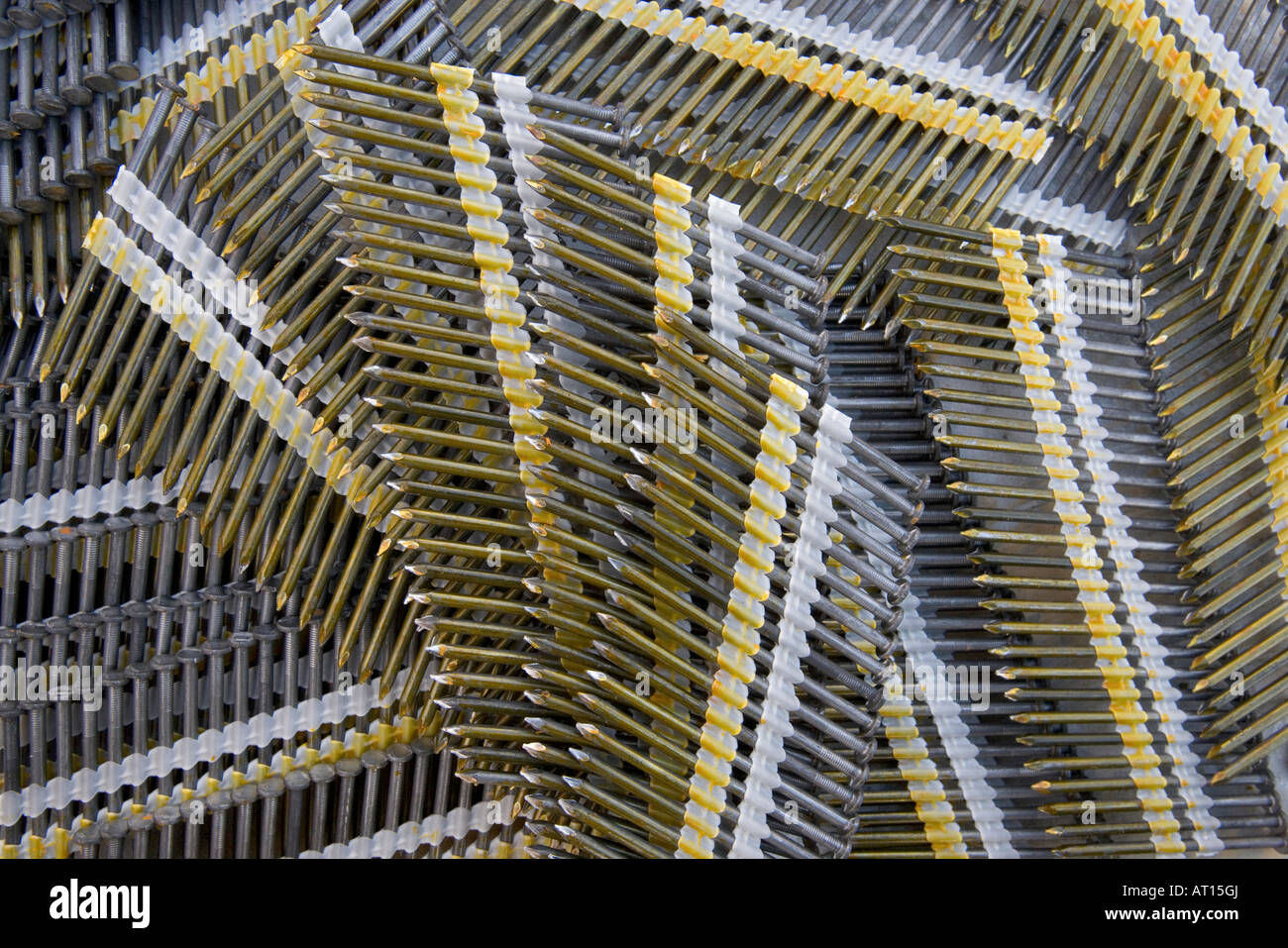 Nails for a nail gun Stock Photo - Alamy