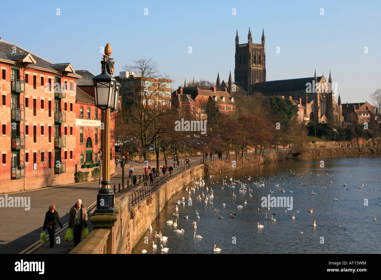 worcester town centre river severn worcestershire england uk gb Stock ...