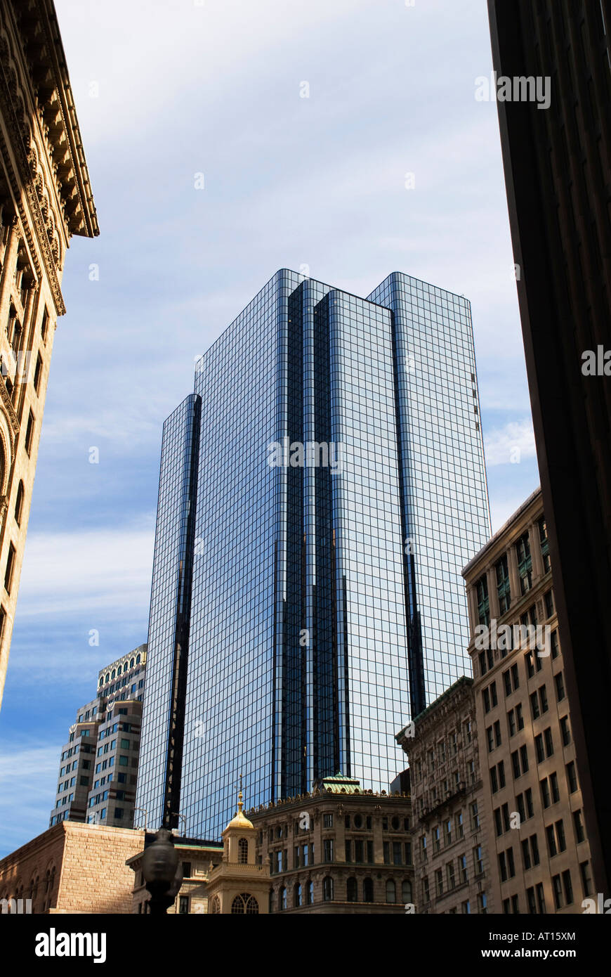Multiple corporate buildings with a blue sky Stock Photo - Alamy