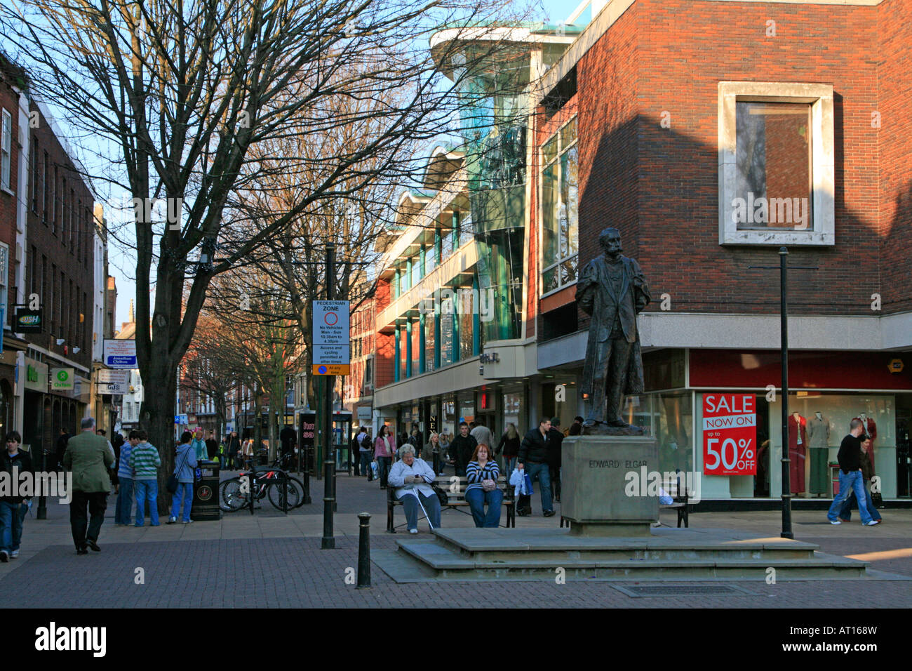 worcester town centre shopping worcestershire england uk gb Stock Photo ...