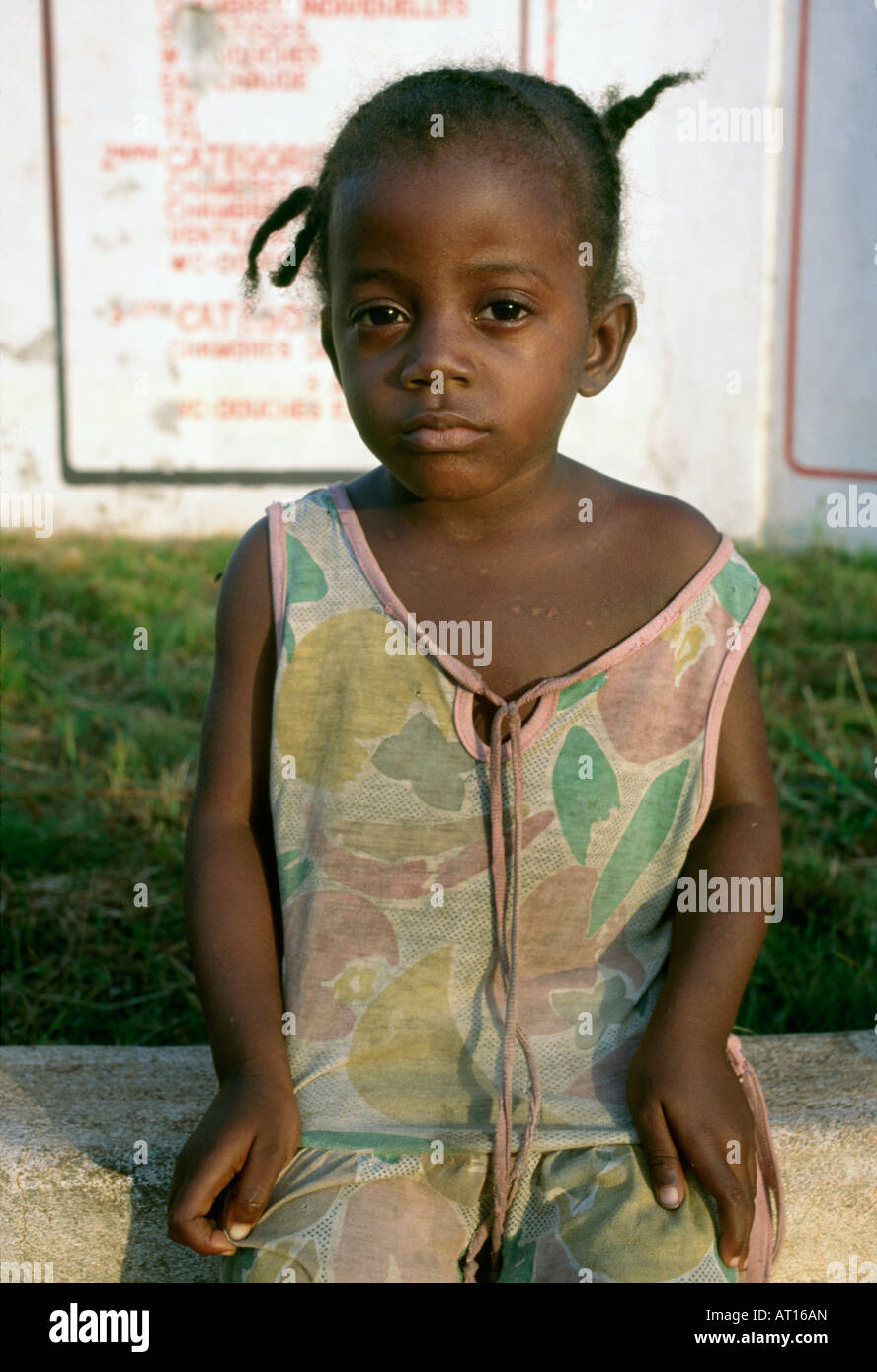 Portrait of a young girl in the town of Tabou, Ivory Coast Stock Photo ...