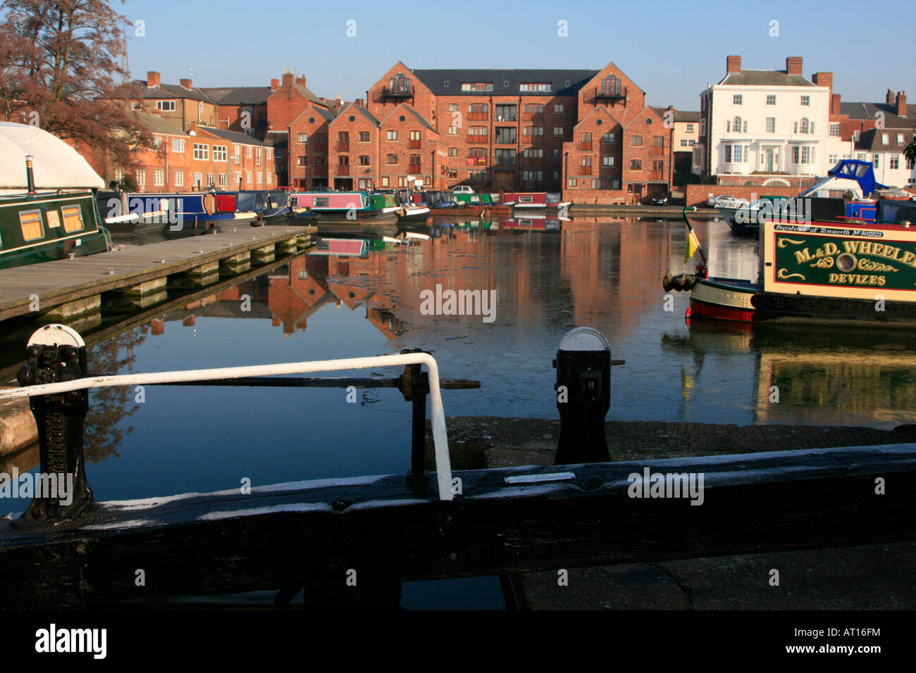 stourport on severn canal basin barges berthed worcestershire england ...