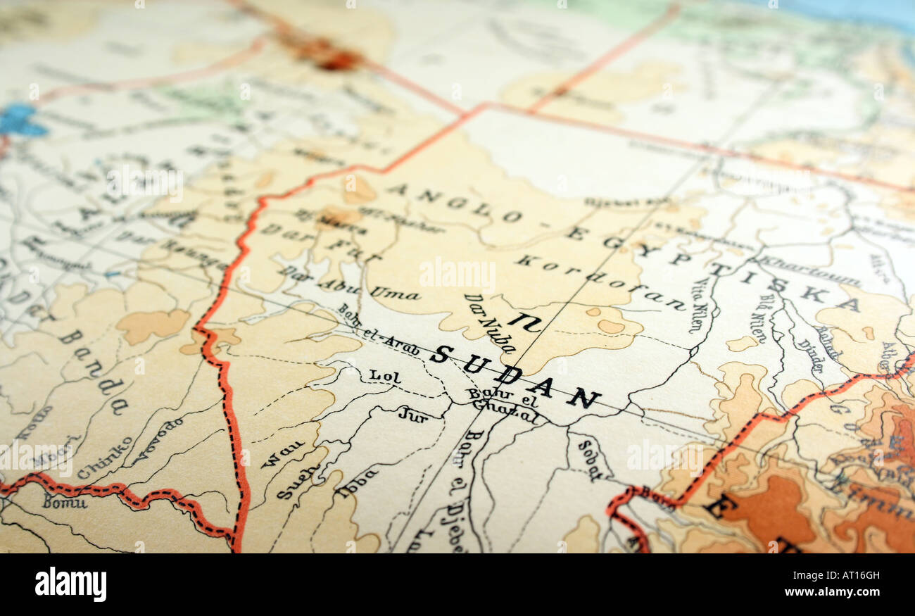 Vintage sudan map hi-res stock photography and images - Alamy