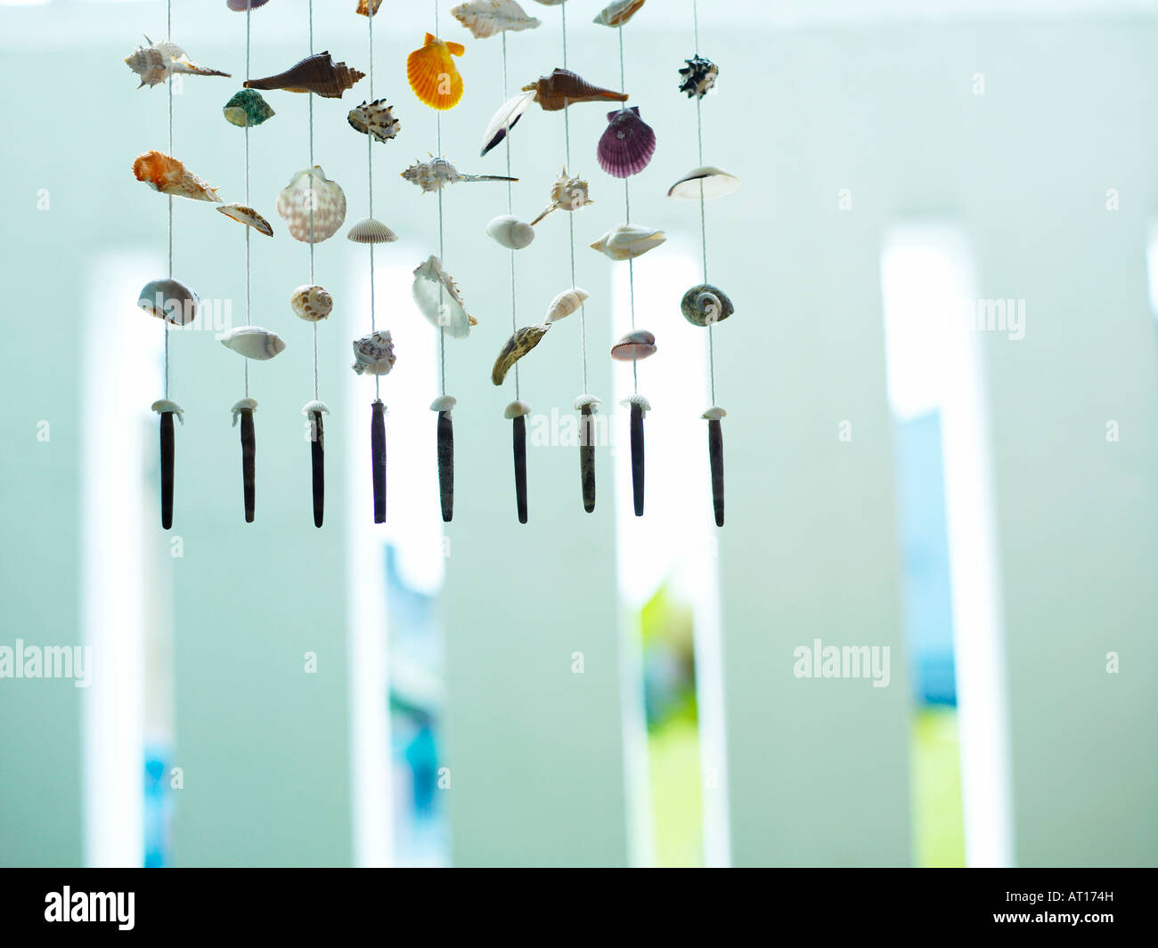 wind chime in the garden Stock Photo - Alamy