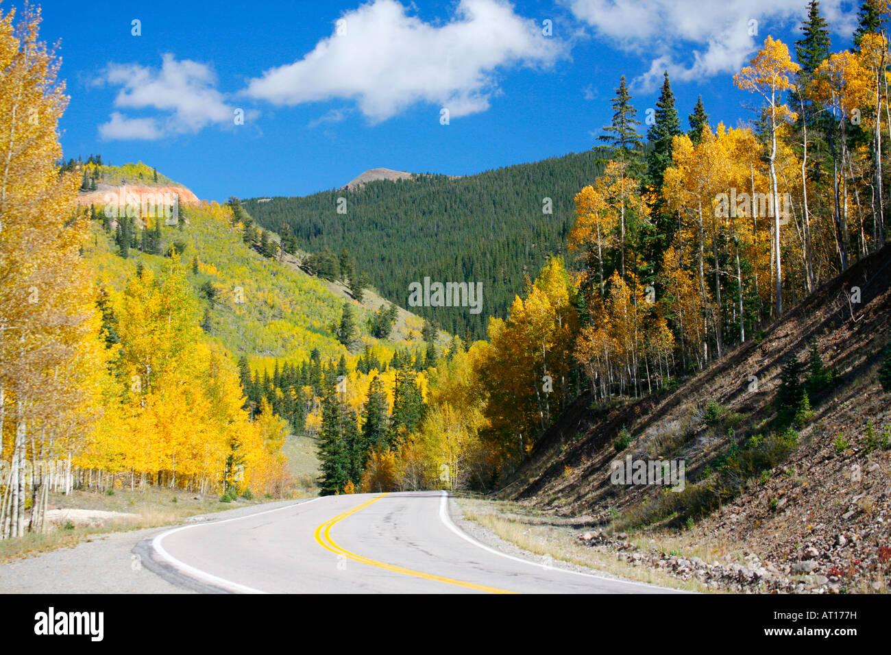 Ascent to Slumgullion Pass on Highway 149, Uncompahgre National Forest ...