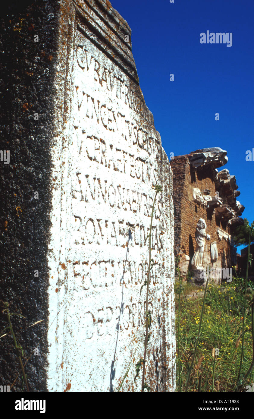 Latin inscription at Ostia Antica Port Stock Photo - Alamy