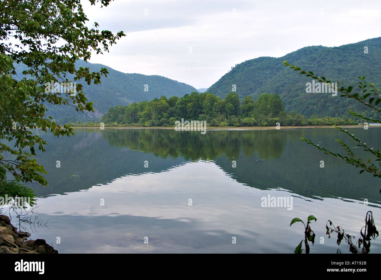 Rolling Hills and Mountains From Across River Tapoco Lands Tennessee ...