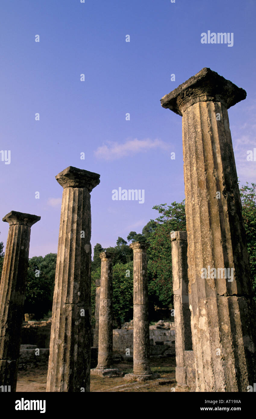 Europe, Greece, Ancient Olympia. Columns of the Palestra, Hellenistic ...