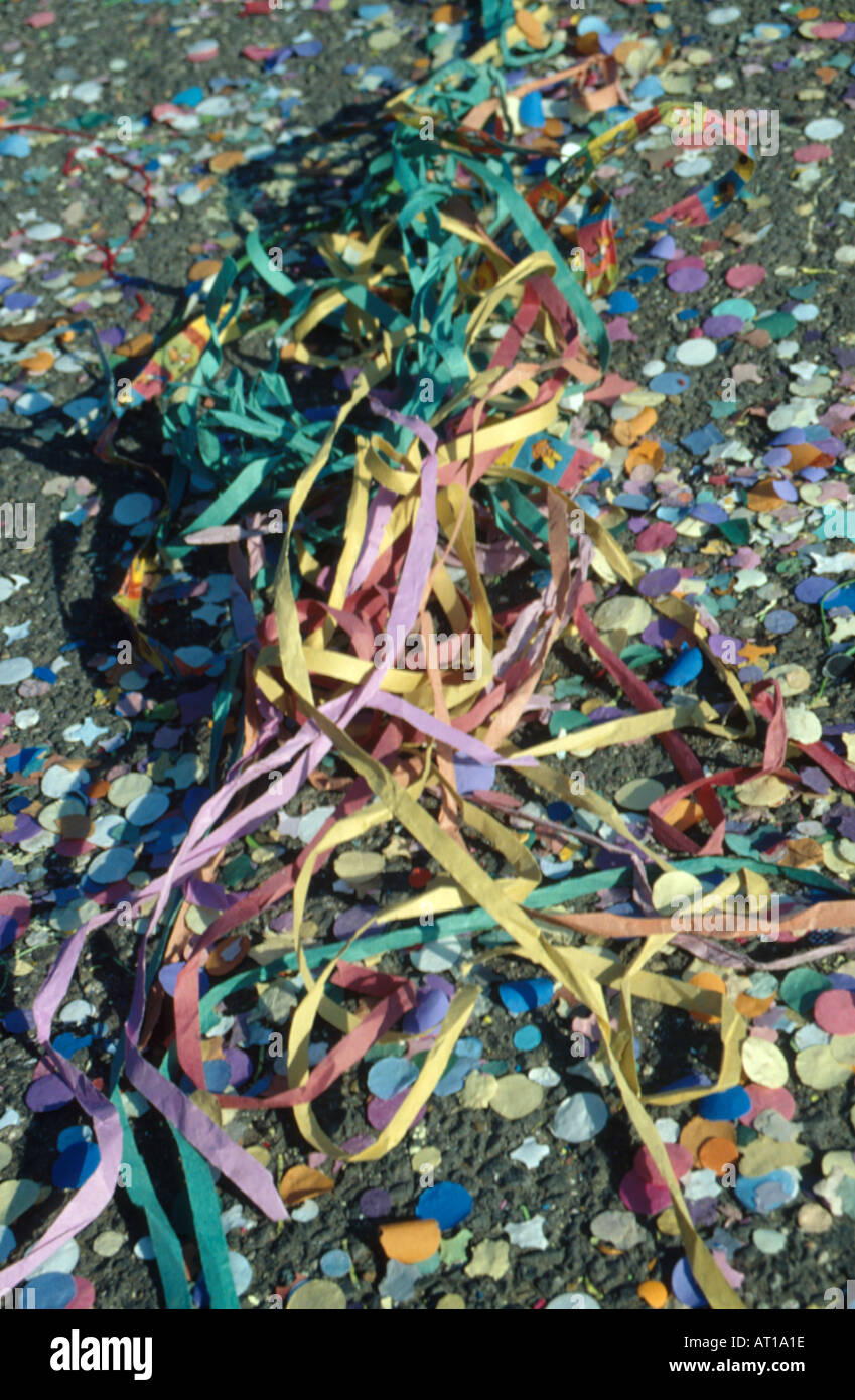 party streamers and confetti Stock Photo - Alamy