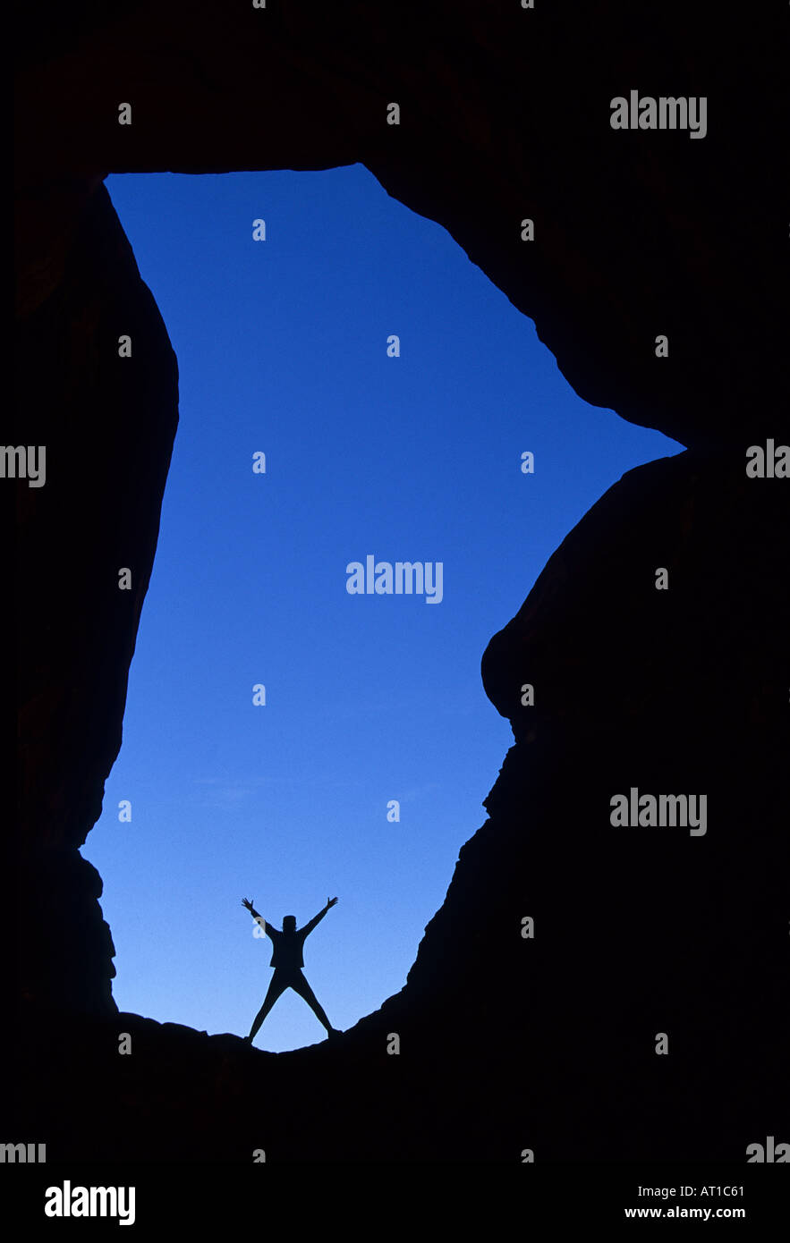 Hiker in arch arches hi-res stock photography and images - Alamy
