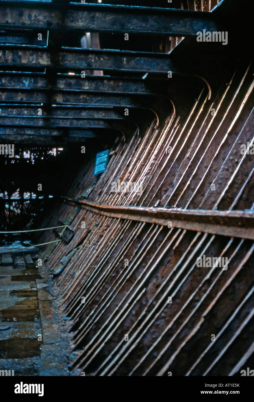 Hull of SS Great Britain exposed during restoration in 1977 Stock Photo ...