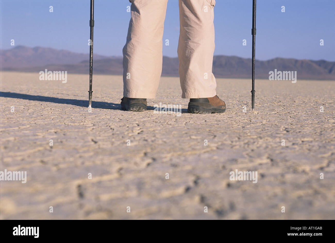 Hiker s feet on the Black Rock Desert playa Nevada USA Stock Photo - Alamy