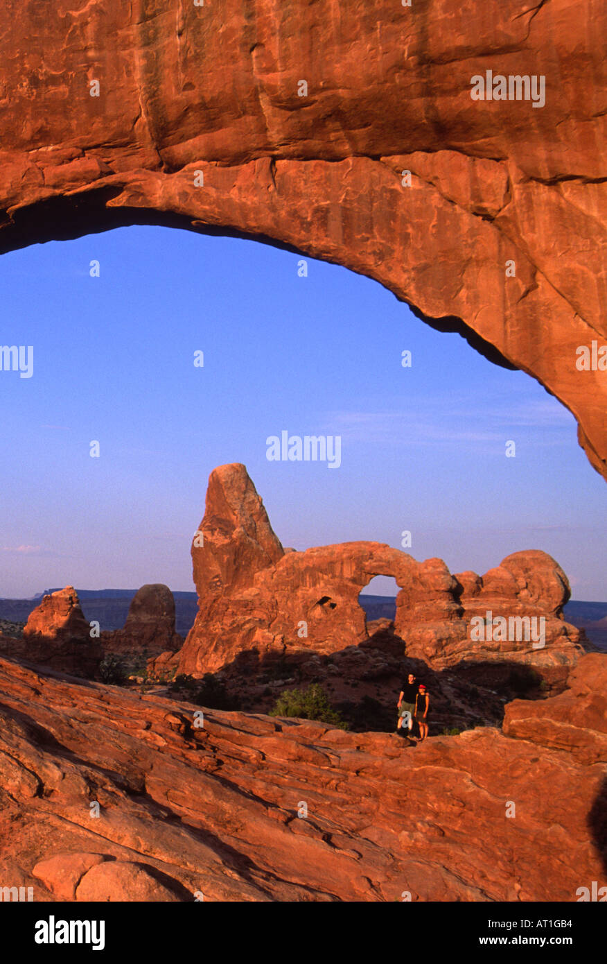 Hiker in north window arch hi-res stock photography and images - Alamy