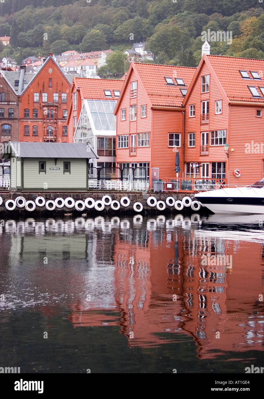 View of the Bryggen, Bergen from the Torget fish market Stock Photo - Alamy