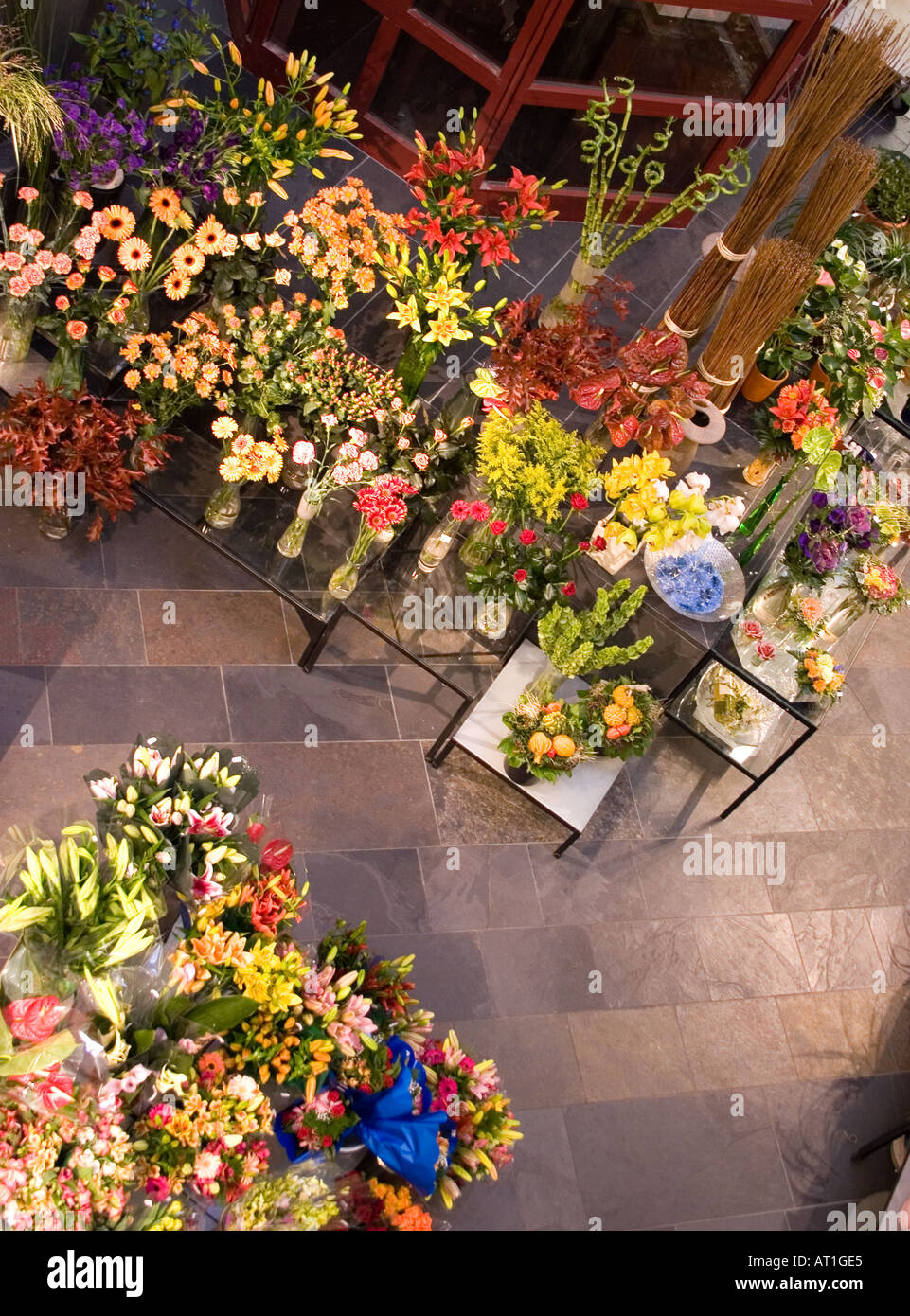 Flower stall in Bergen Stock Photo - Alamy