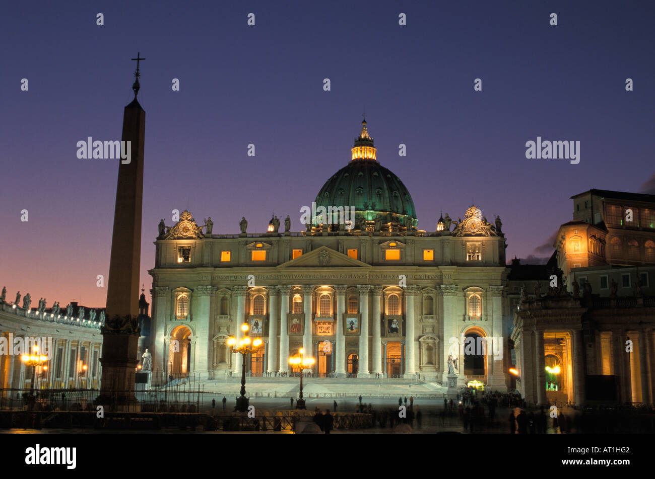 Italy, Rome, Vatican City (Holy See), St. Peter's square and basilica ...