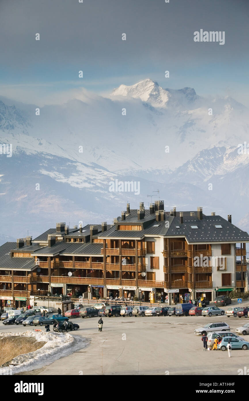 Europe, Italy, Valle d'Aosta, Pila: View of Ski Resort PILA (el. 1800 ...