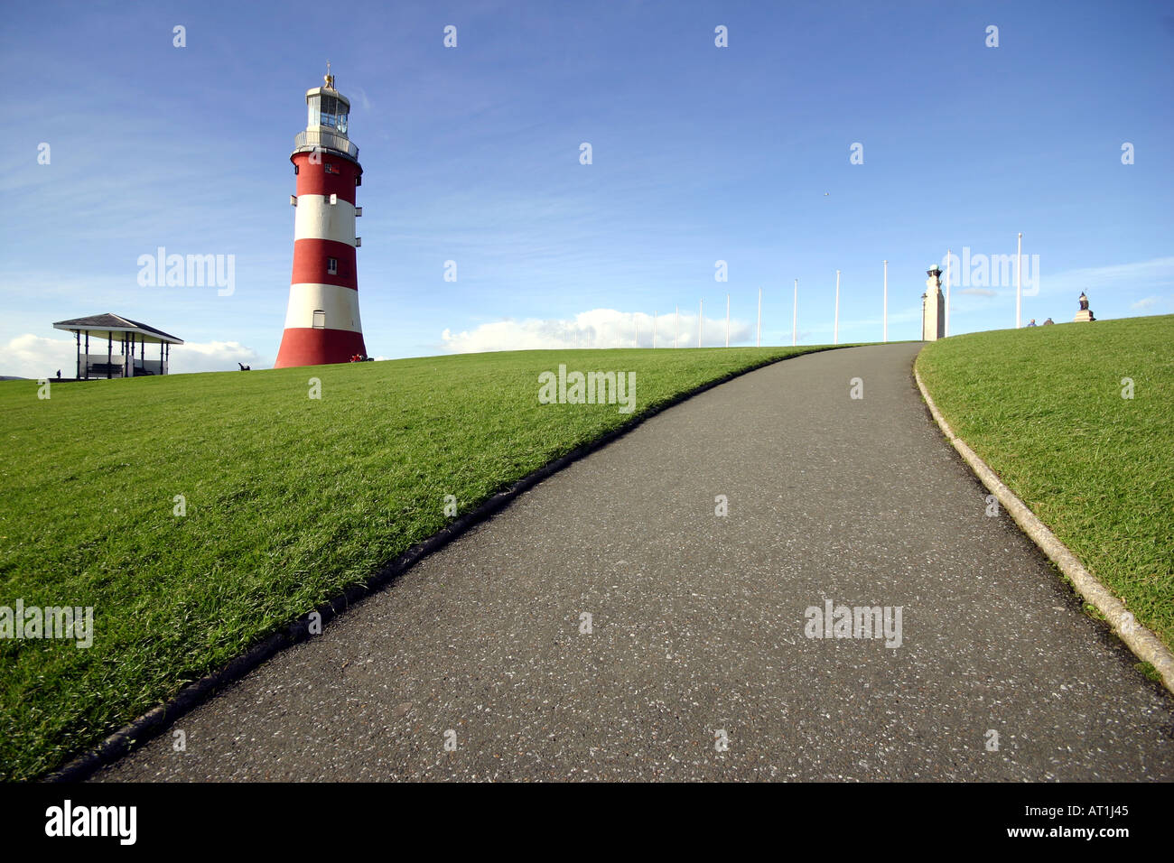 Smeatons Tower lighthouse which once stood on the Eddystone Rock now on ...