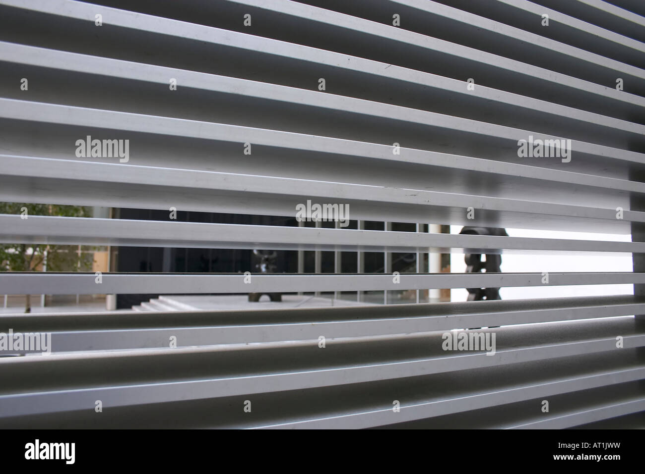 View through metal lamella Stock Photo - Alamy