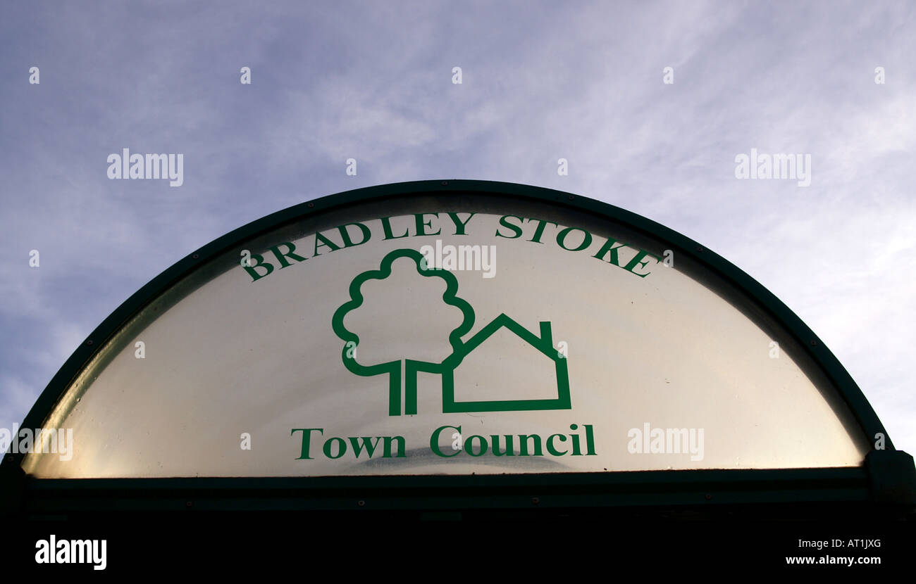 Bradley Stoke Bus Stop Sign Stock Photo - Alamy