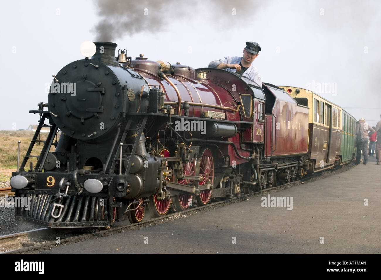 Steam Locomotive of the Romney Hythe and Dymchurch railway at Dungeness ...