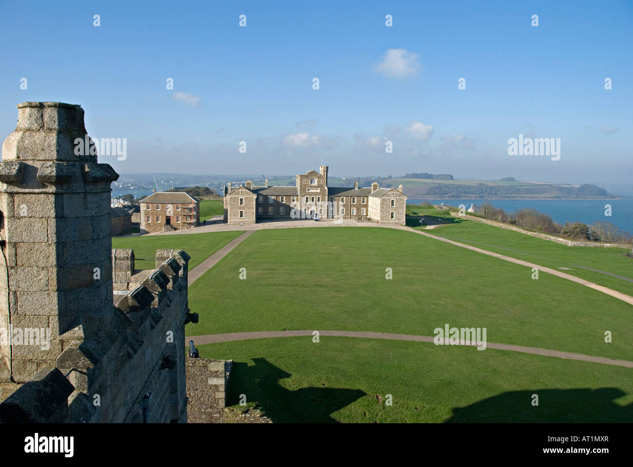 Pendennis Castle, Falmouth, Cornwall, UK. The barracks, built in 1901 ...