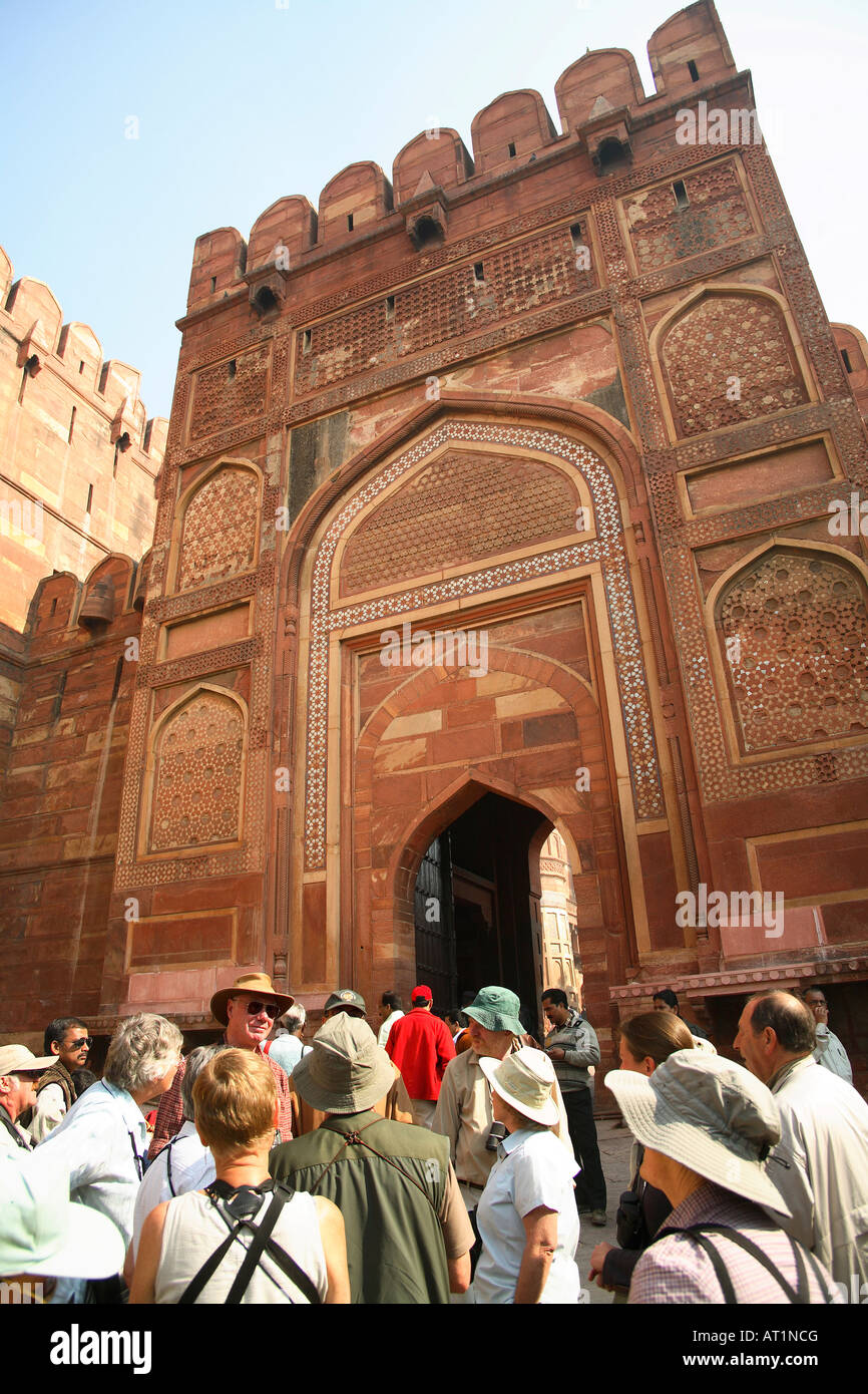 An entrance gate of Red Fort Agra, Uttarpradesh, India Stock Photo - Alamy