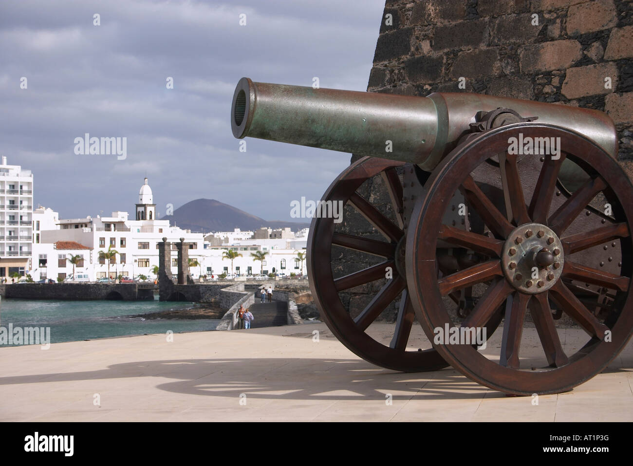 Gun at Castillo de San Gabriel, Arrecife Stock Photo - Alamy
