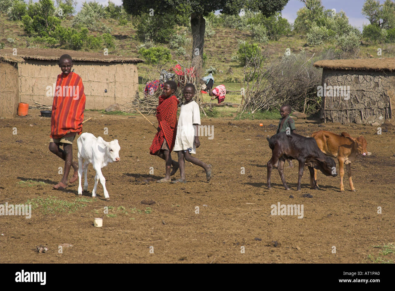 Maasai village people Masai Mara Stock Photo - Alamy